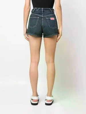 Kenzo Logo-patch Denim Short Shorts
