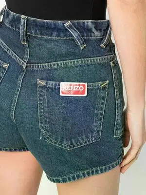 Kenzo Logo-patch Denim Short Shorts