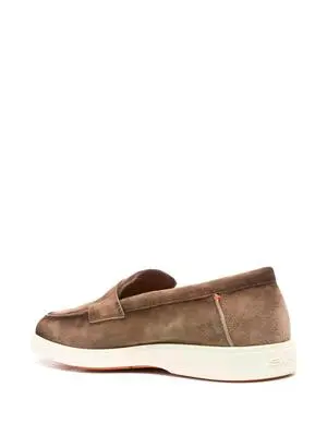 Santoni Suede Loafers - Brown