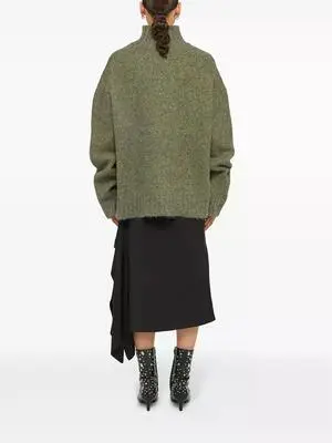 JIL SANDER Wool Draped Midi Skirt