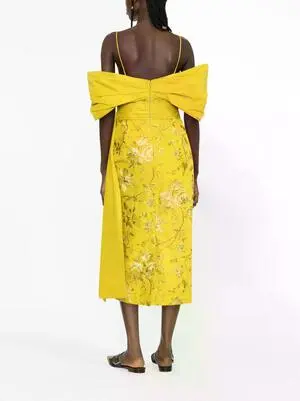 Erdem Evora Off-shoulder Embroidered Dress