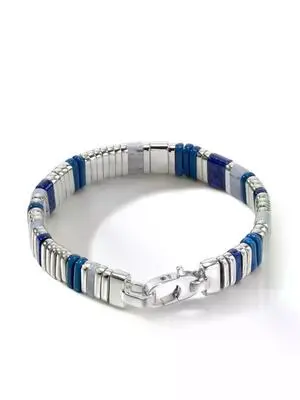 John Hardy Sterling Lapis Lazuli And Agate Colour-block Bracelet