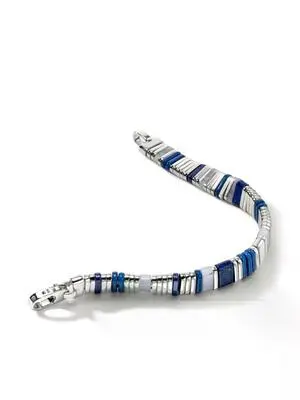 John Hardy Sterling Lapis Lazuli And Agate Colour-block Bracelet