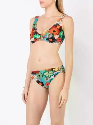 AMIR SLAMA Floral-print Tie-fastened Bikini