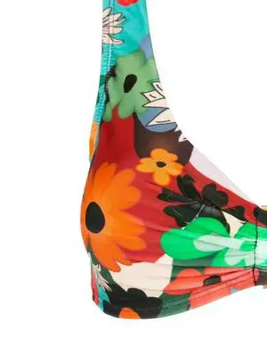 AMIR SLAMA Floral-print Tie-fastened Bikini