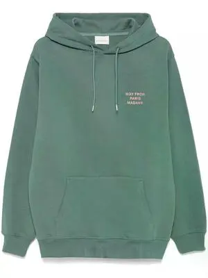 Drole De Monsieur Slogan-print Hoodie - Green