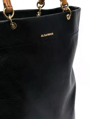 JIL SANDER Bamboo-handle Leather Tote Bag