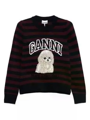 GANNI Intarsia-knit Jumper - Blue