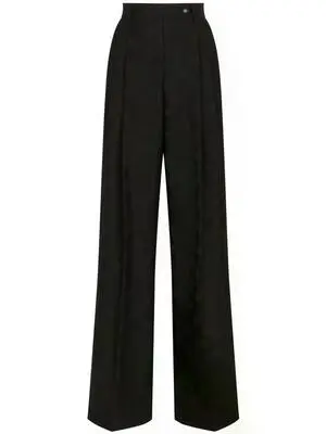 Dolce & Gabbana Logo-jacquard Wool Palazzo Pants