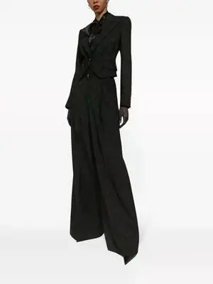 Dolce & Gabbana Logo-jacquard Wool Palazzo Pants