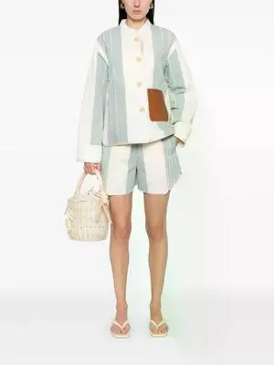 FORTE_FORTE Striped Bermuda Shorts - Blue