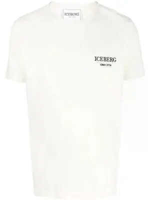 Iceberg Embroidered-logo Detail T-shirt - Neutrals