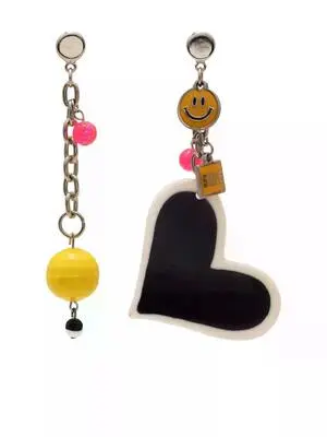 AMIR SLAMA Heart-charm Drop Earrings - Multicolour
