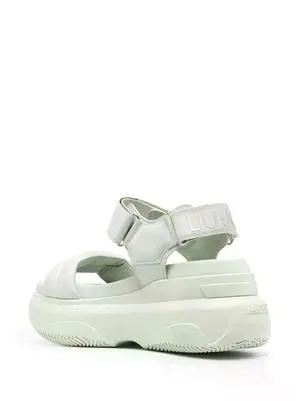 Liu Jo Open-toe Platform Sandals With Silver-tone Logo Plaque - Green
