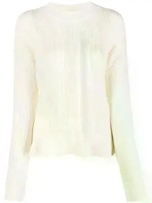 Chloé Peplum-hem Ribbed-knit Jumper - Neutrals