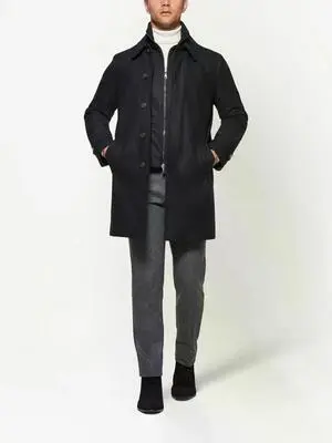 NORWEGIAN WOOL Down-lined Wool Coat - Black