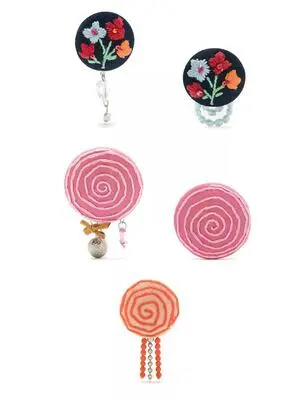 AMIR SLAMA Embroidered Earring Set - Multicolour