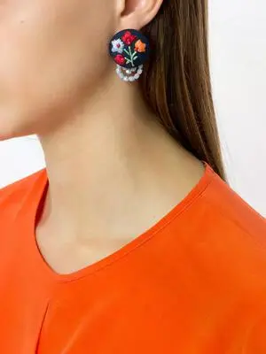 AMIR SLAMA Embroidered Earring Set