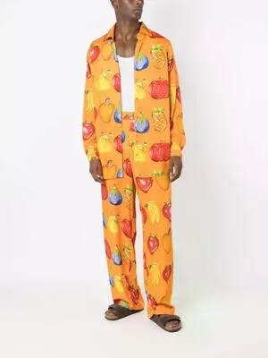 AMIR SLAMA Fruit-print Straight Trousers