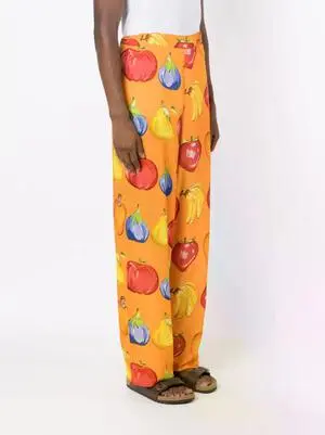 AMIR SLAMA Fruit-print Straight Trousers