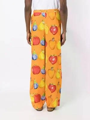AMIR SLAMA Fruit-print Straight Trousers
