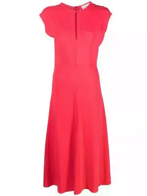 FORTE_FORTE Keyhole-neck Flared Midi Dress