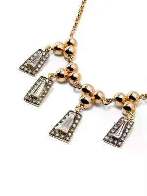 LEANDRA 18kt Yellow Diamond Taper Pendant Necklace
