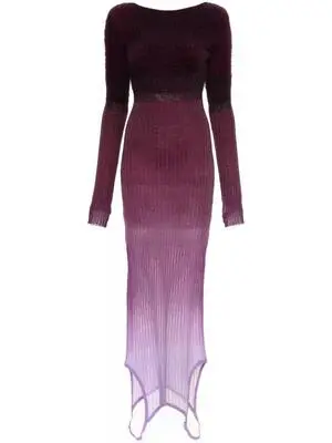 Attico Ombré Ribbed-knit Midi Dress