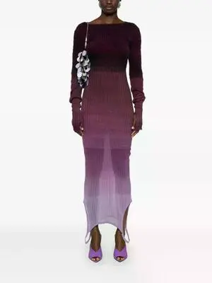 Attico Ombré Ribbed-knit Midi Dress