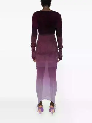 Attico Ombré Ribbed-knit Midi Dress