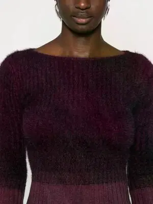 Attico Ombré Ribbed-knit Midi Dress