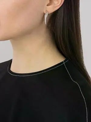 SHAUN LEANE 18kt White Gold Hook Diamond Earrings
