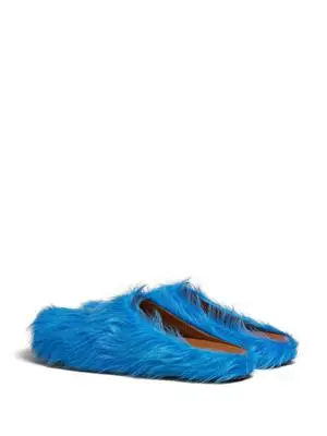 Marni Fussbet Calf-hair Slippers - Blue
