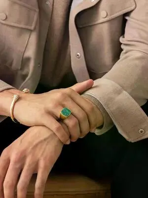 NIALAYA JEWELRY Jade Signet Ring