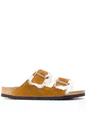 BIRKENSTOCK Shearling Sandals - Brown