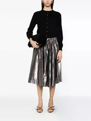 FORTE_FORTE Metallic Midi Skirt
