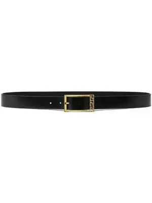Versace Greca Leather Belt - Black