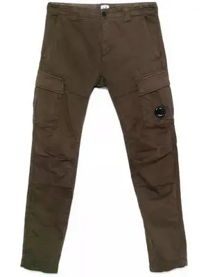 C.P. COMPANY Lens-detail Sateen Cargo Trousers - Green
