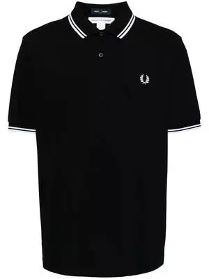 Comme Des Garçons Embroidered Logo Polo Shirt - Black