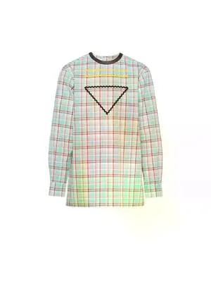 Prada Zigzag-trim Cotton Shirt