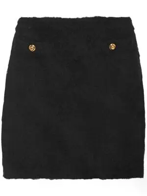 Miu Miu High-waisted Bouclé Miniskirt - Black