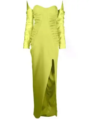 GABY CHARBACHY Off-shoulder Ruched Gown