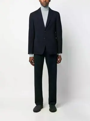 Giorgio Armani Micro-canneté Effect Notched-lapel Blazer