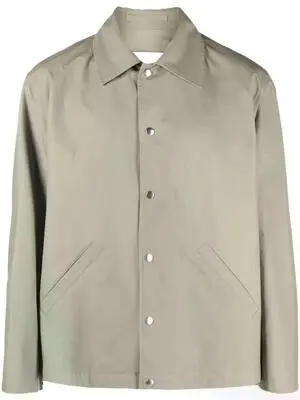 JIL SANDER Logo-print Cotton Shirt Jacket - Green