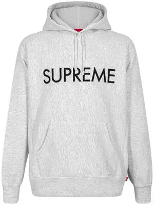 Supreme Capital Logo Hoodie - Grey
