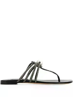 Casadei Labuan Embellished Slides - Black