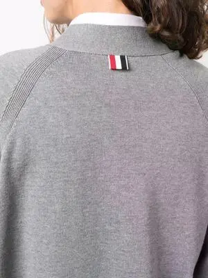 Thom Browne 4-bar Knitted Cardigan - Grey