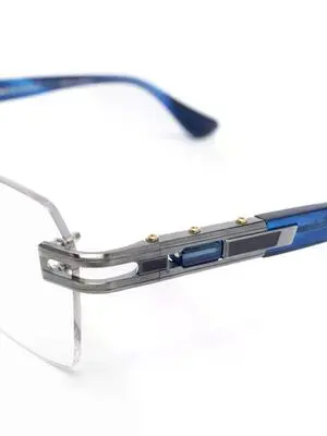 Dita Rimless Square Frame Glasses - Blue