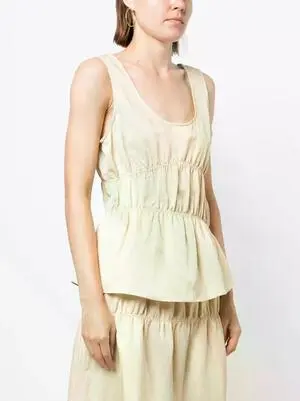Goen.j Sleeveless Ruched Top - Yellow
