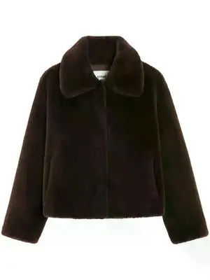 Apparis Wide-collar Faux Fur Jacket - Brown
